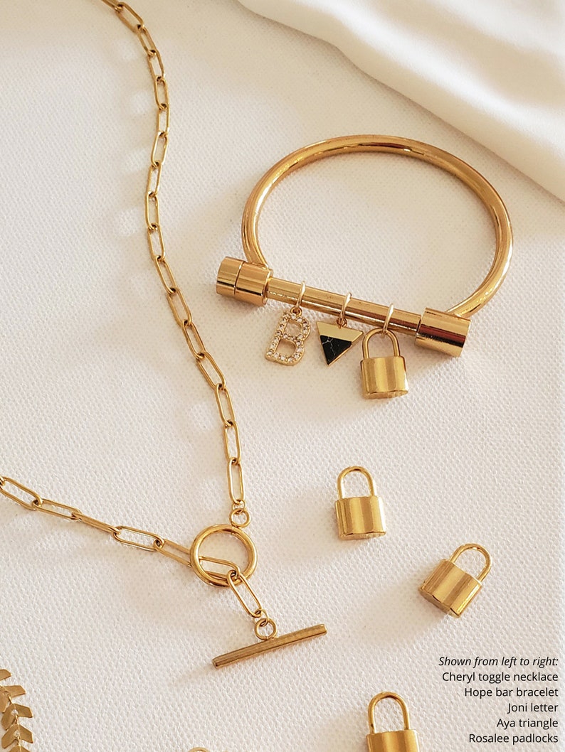 Gold Stainless Steel Bar Bracelet Twist Open Screw Lock Bracelets ...