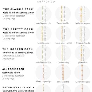 Permanent Jewelry Chain Starter Pack, Gold Filled Chain by the Foot ...