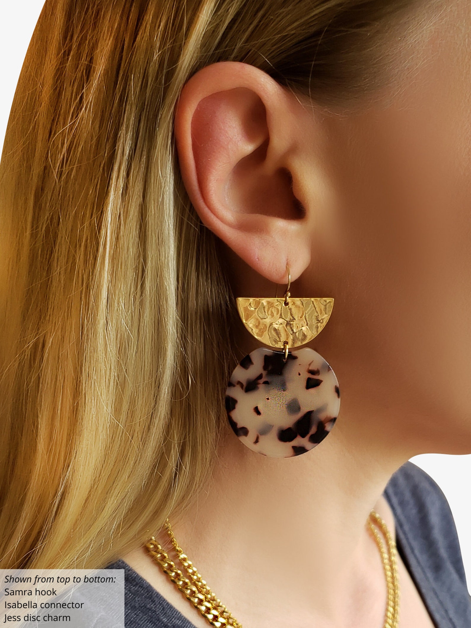 5 Styles Gold Connectors Gold Wavy Connector Gold Hammered - Etsy