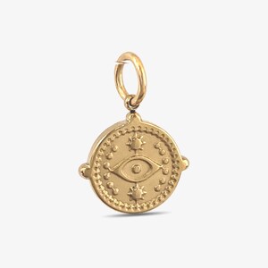 Gold Evil Eye Coin Pendant Lucky Protection Jewelry Supply Evil Eye ...