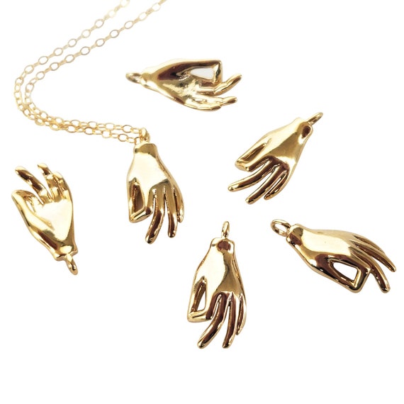 Perfectly Okay Hand Pendant Gold Plated Brass Hand OK Peace | Etsy