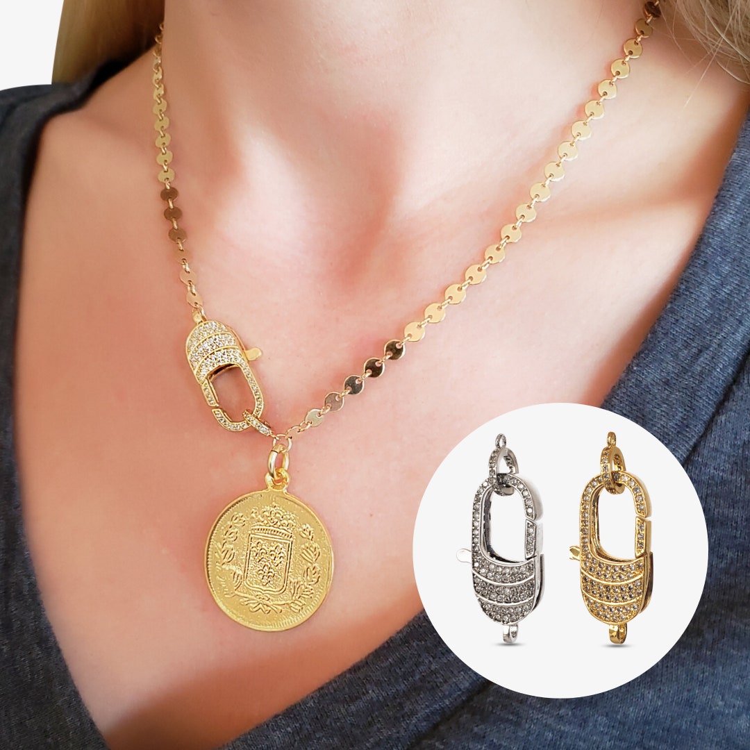 4 Colors Large Chunky Chain Necklace Clasp Long Oval Lobster - Etsy