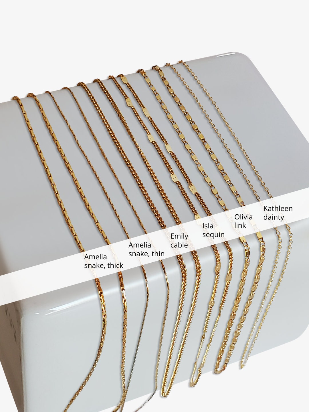 5 Styles Gold Finished Necklace 16 18 20 Inch Chain Necklace Wholesale ...