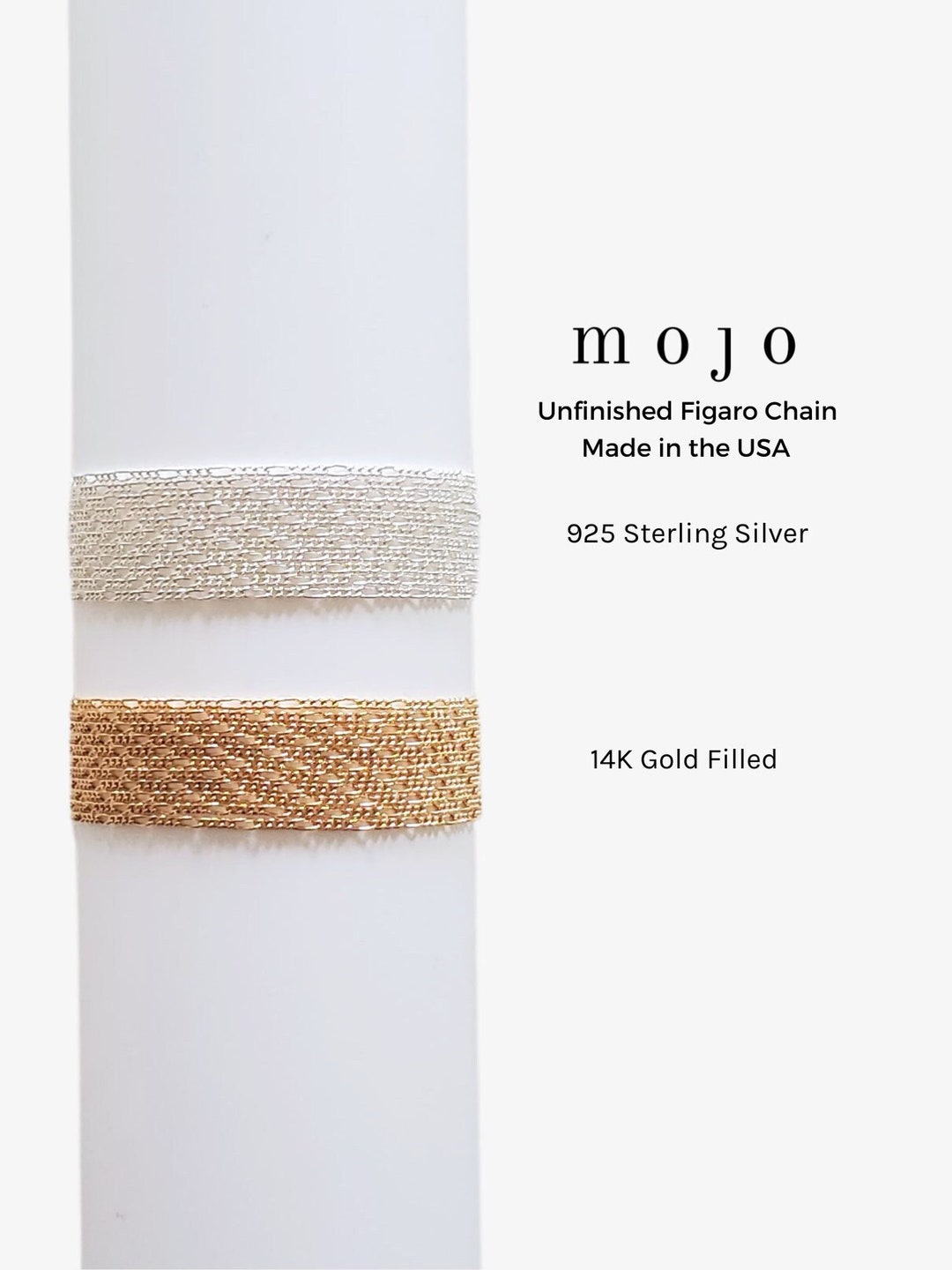 Gold Filled, Sterling Silver Figaro Chain for Permanent Jewelry ...