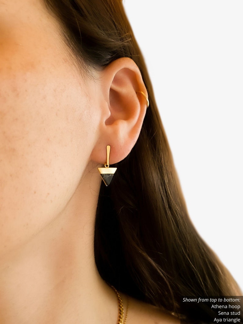 Bar Earrings Simple Studs One Loop Minimalist Bar Spike Earring ...