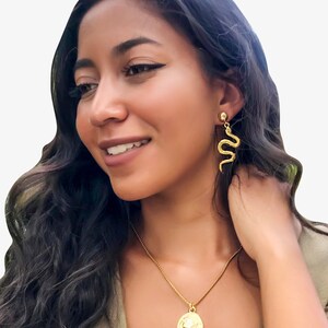 Gold Snake Pendant 3 Styles 24K Gold Plated Brass Snake Charm Chinese ...