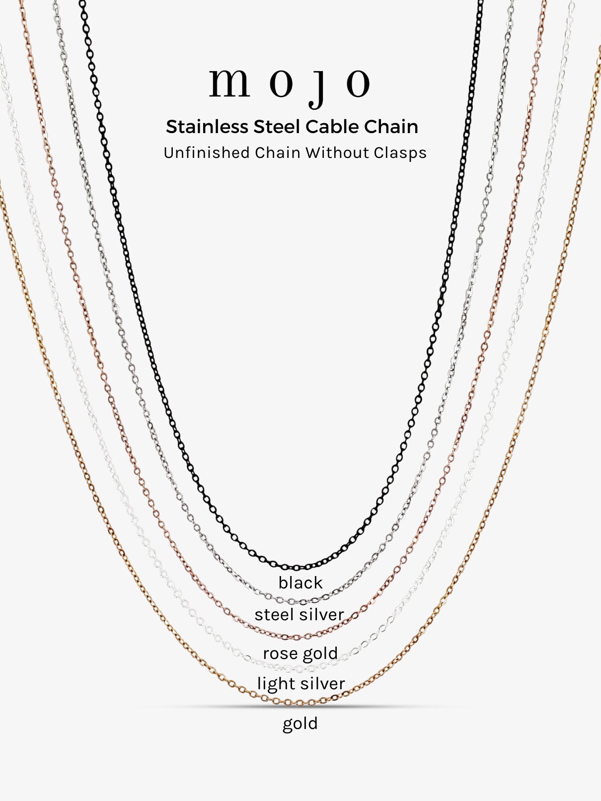 5 Colors Dainty Stainless Steel Cable Chain by the Foot Any - Etsy