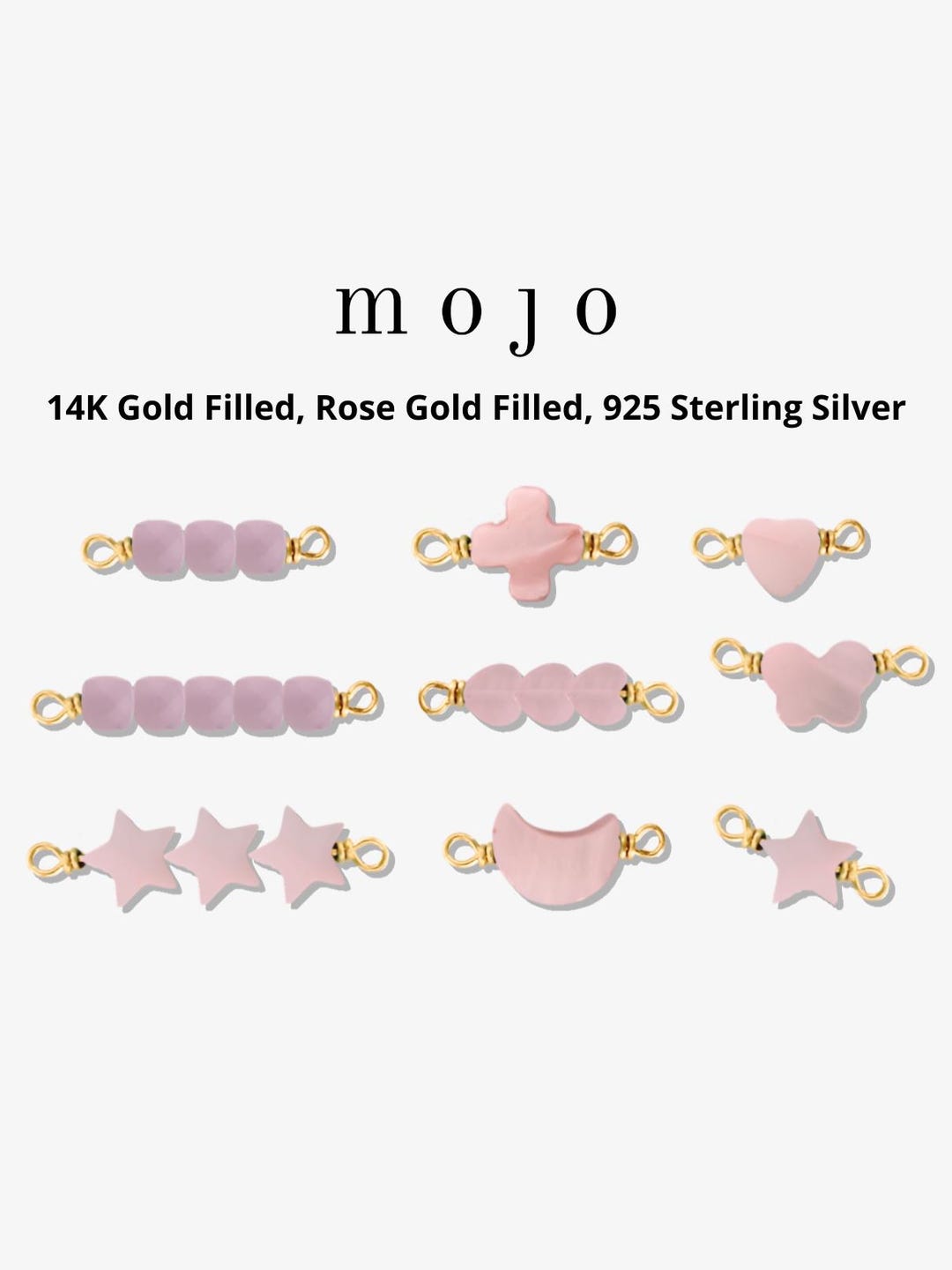 9 Styles Pink Connectors for Permanent Jewelry 14K Gold Filled 925 ...