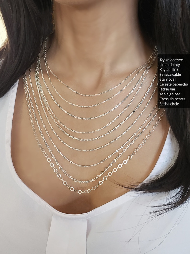 Sterling Silver 925 Chain by the Foot Cable Bar Link Sequin Disc Sunburst Long Short Oval Beaded ...