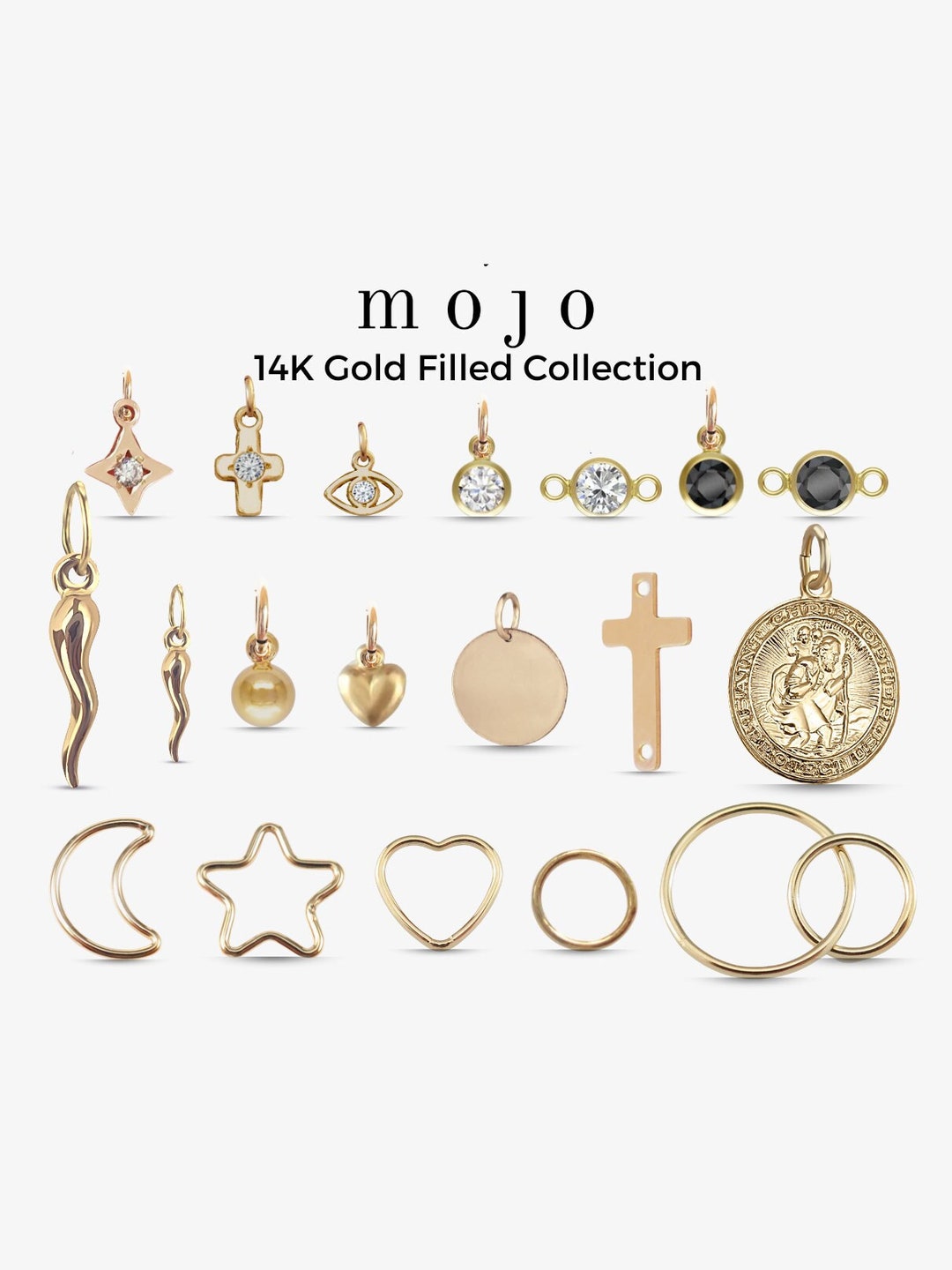19 Styles 14K Gold Filled CHARMS and CONNECTORS for Permanent - Etsy