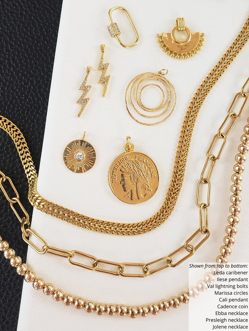 Gold Concentric Circles Pendant Continuous Circle Charm Unique | Etsy