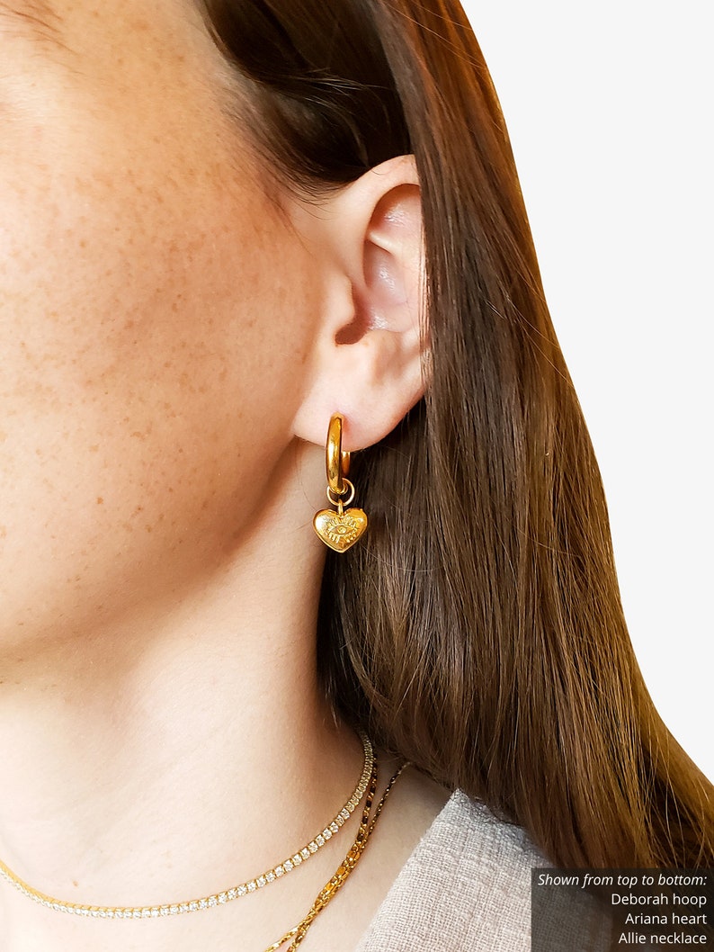 4 Sizes Thick Gold Click Hoops Small Medium Large Stainless | Etsy