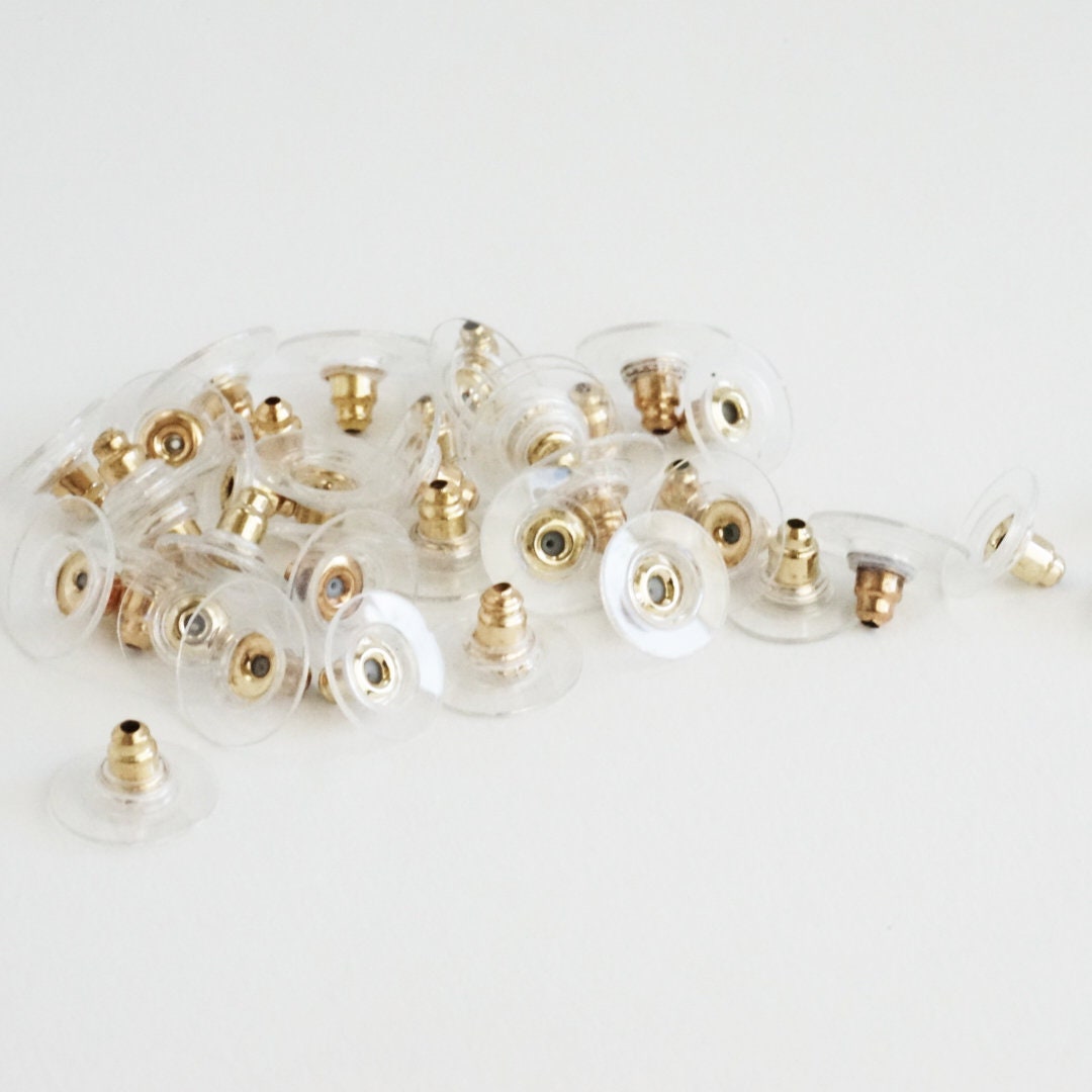 50 Pcs Clear and Gold Comfort Clutch Earring Backs 50 Pcs | Etsy