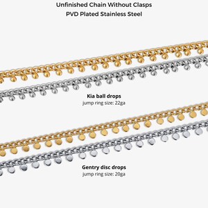 Drop Chains for Permanent Jewelry Gold and Silver Ball Disc Curb ...