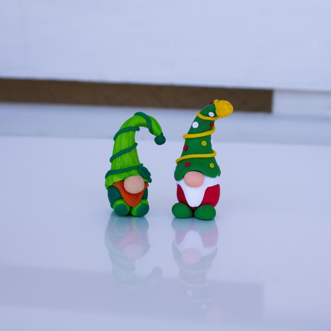 Custom Gnome Desk Buddy – Handmade Polymer Clay Mini Gnome Figurine, 2 ...