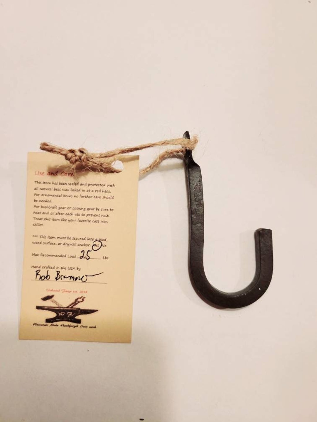 Hand Forged Square J Hook simplicity Collection - Etsy