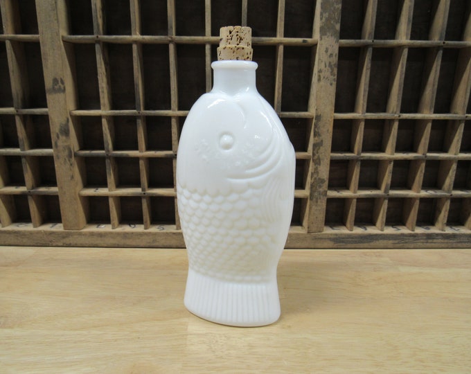 Fish Bottle, Milk Glass Fish Bottle, Glass Fish Bottle, Doctor Fisch's ...