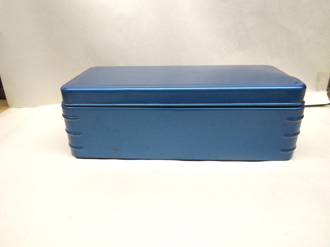 Blue Metal Box, Metal Money Box, Metal Trinket Box - Etsy