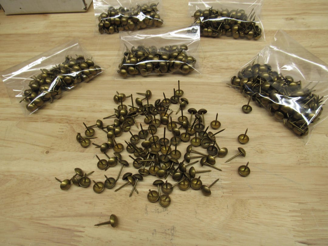 Brass Upholstery Tacks, Extra Long Upholstery Tacks, 1" Brass Colored ...