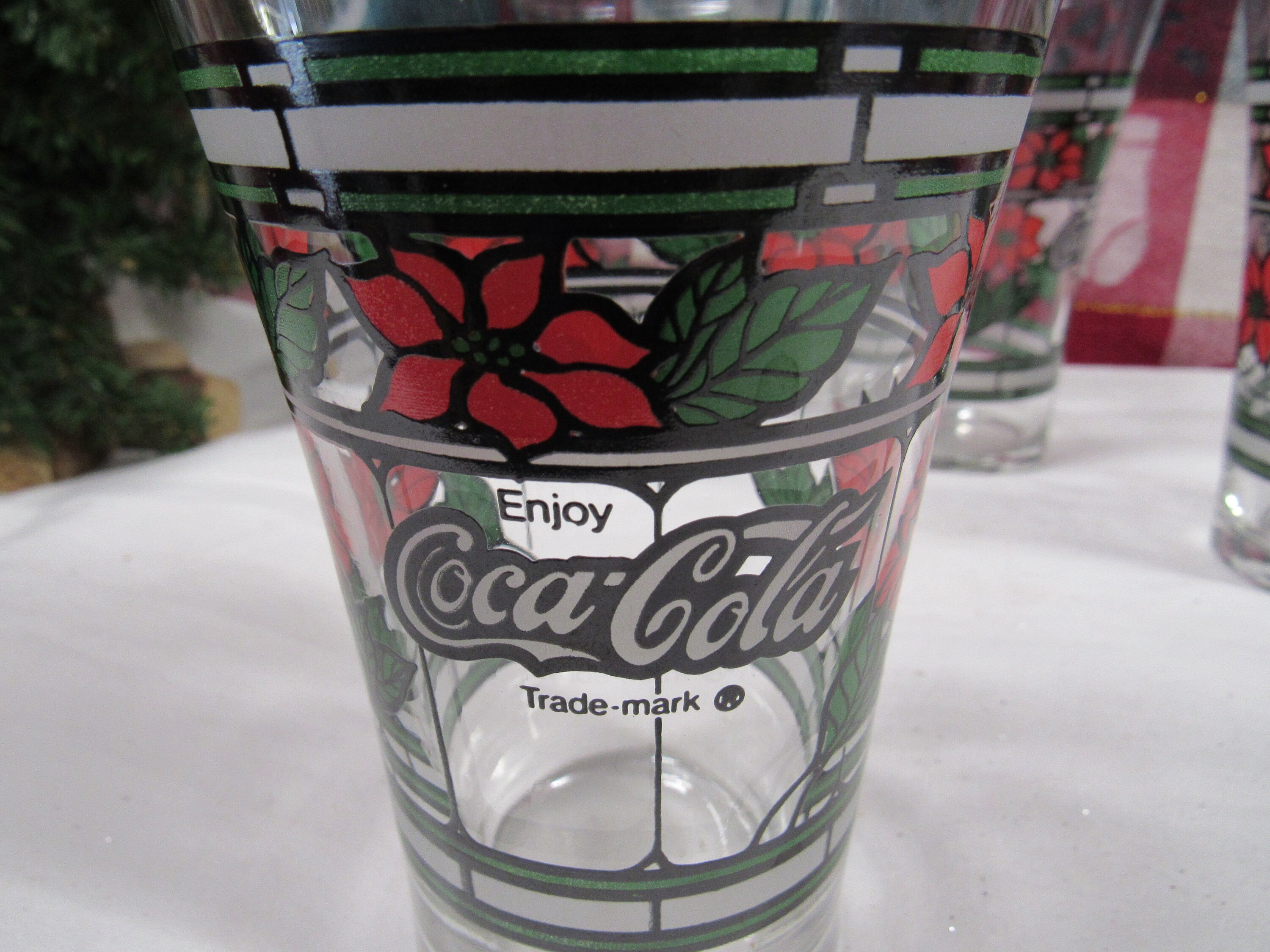 Collectible Coca-Cola Glass Poinsettia Coca-Cola Glass | Etsy