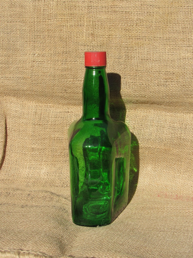 Green Liquor Bottle, Triangle Shaped Large Green Liquor Bottle From ...