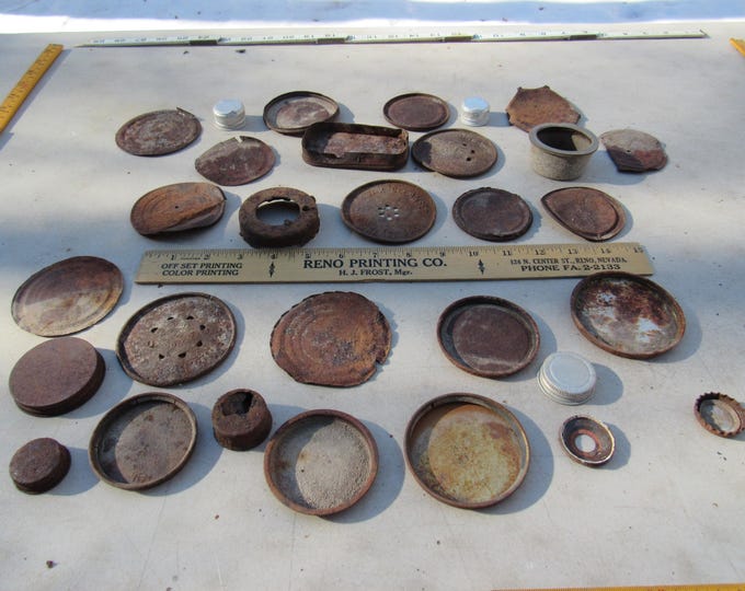 Rusty Can Lids, 14 Awesome Mixed Size Rusty Can Lids-craft Project ...