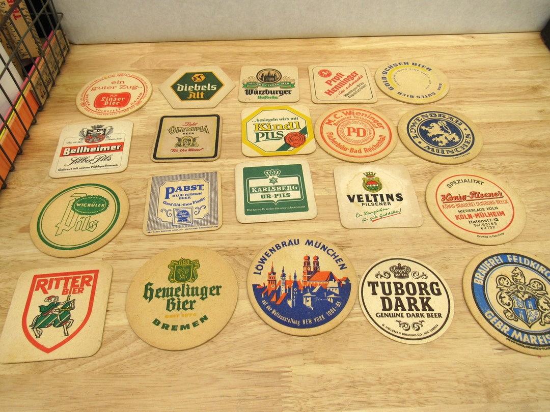 Beer Bar Coaster, 20 German Beer Cardboard Coasters, Assorted Bar ...