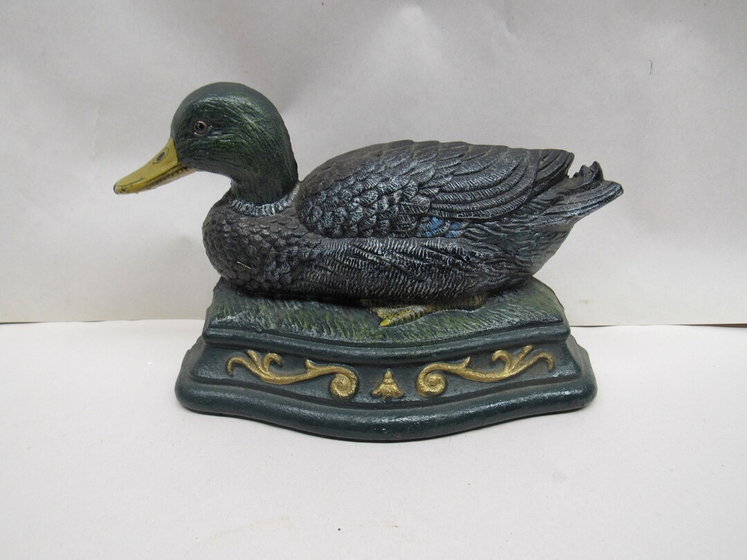 Duck Door Stop, Cast Iron Wright Studios Mallard Duck Door Stop - Etsy