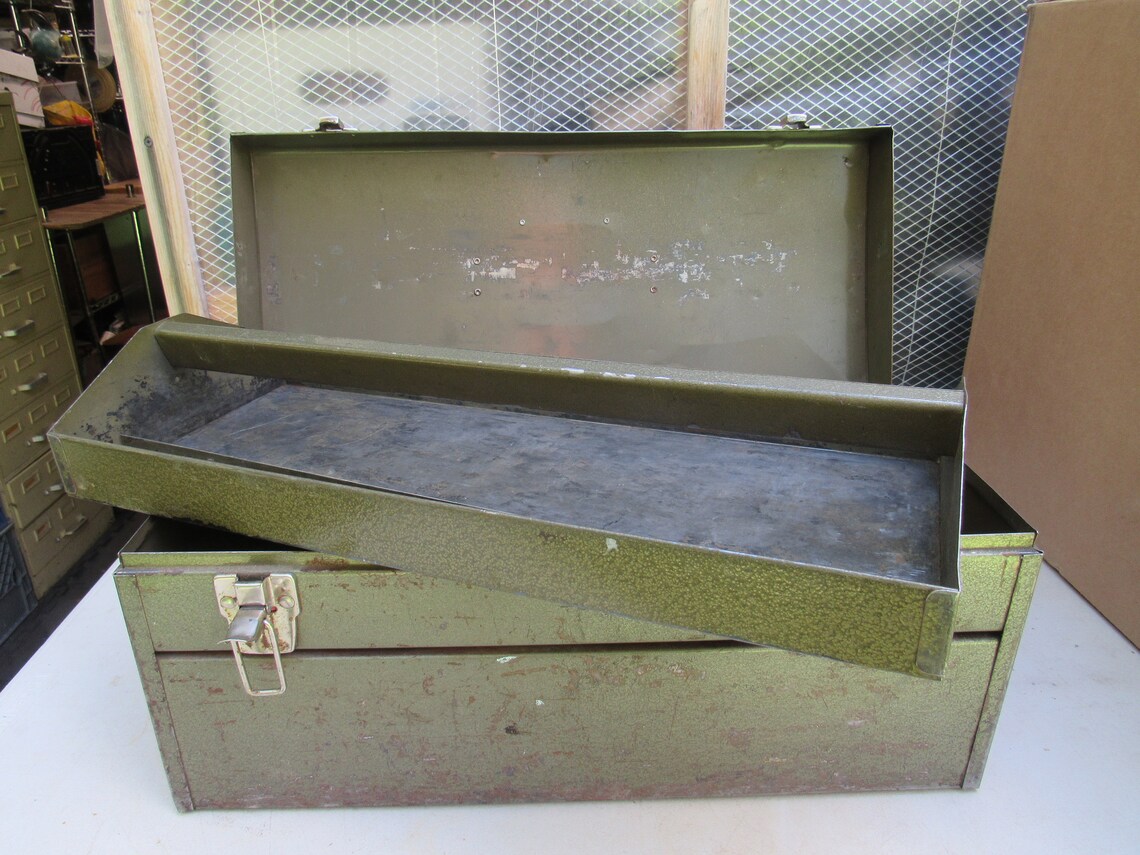 Rustic Tool Box Metal Park Box Green Park Tool Box With - Etsy