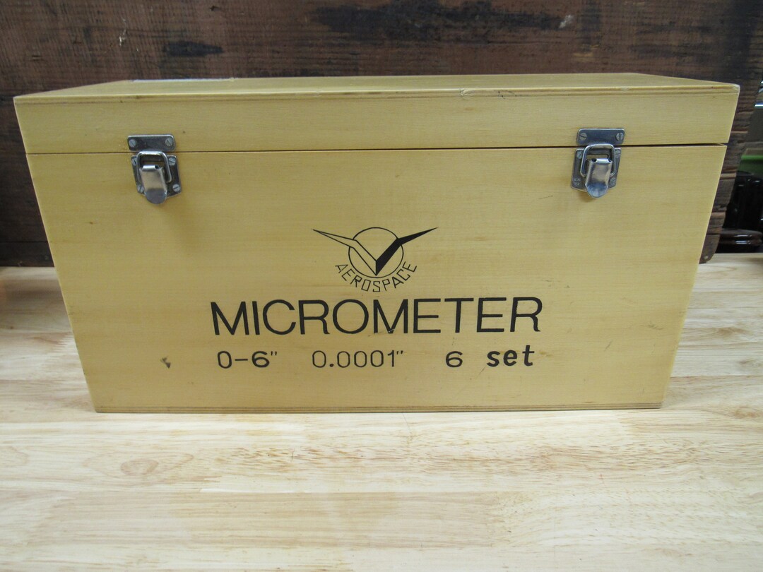 Aerospace Micrometer Set, New in Original Wooden Case Aerospace 0-6 ...