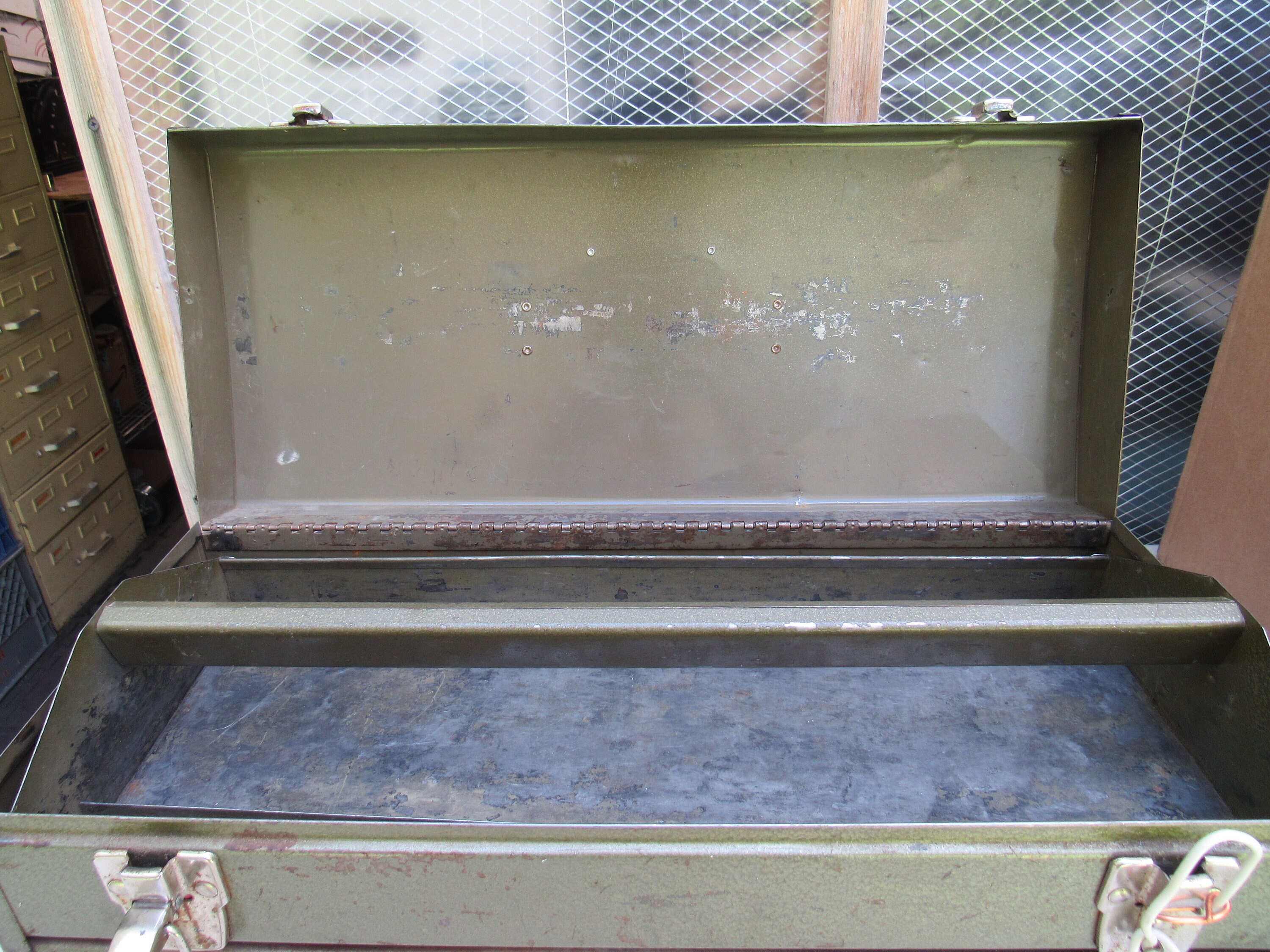 Rustic Tool Box Metal Park Box Green Park Tool Box With | Etsy