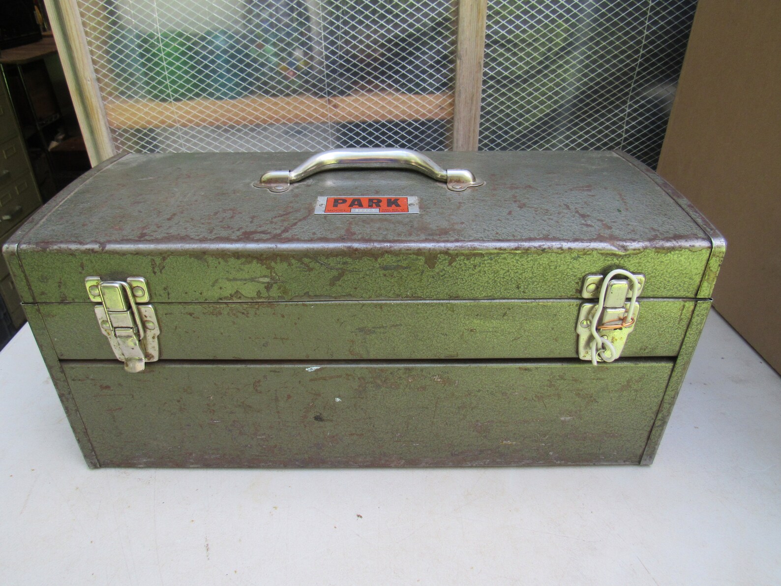 Rustic Tool Box Metal Park Box Green Park Tool Box With | Etsy