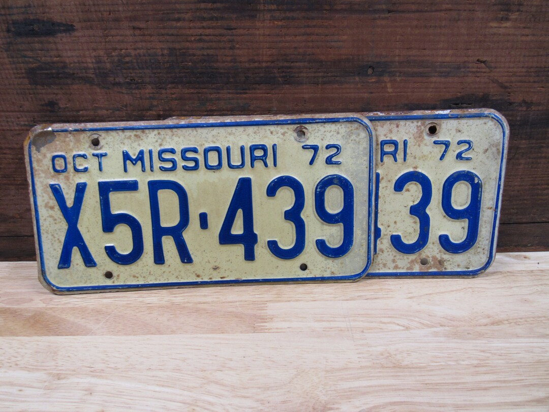Matching License Plates, 2 Matching Rustic Missouri License Plates - Etsy