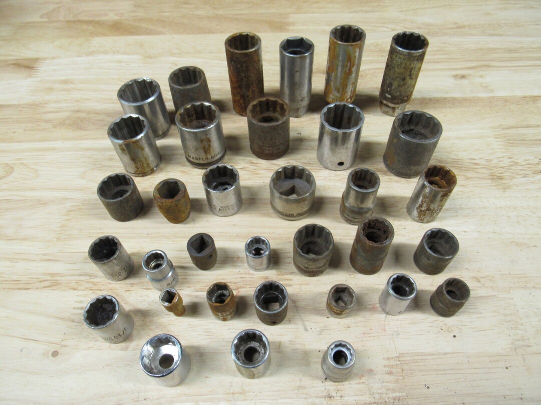 Rusty Metal Tools, Rusty Metal Sockets, Rustic Socket Assortment - Etsy