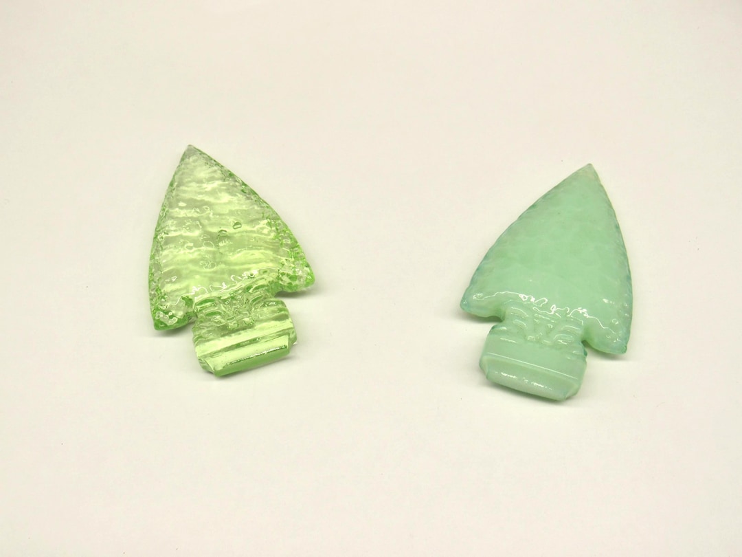 Green Glass Arrowhead, Green Milk Glass OR Green Neon Glass Wilkerson ...