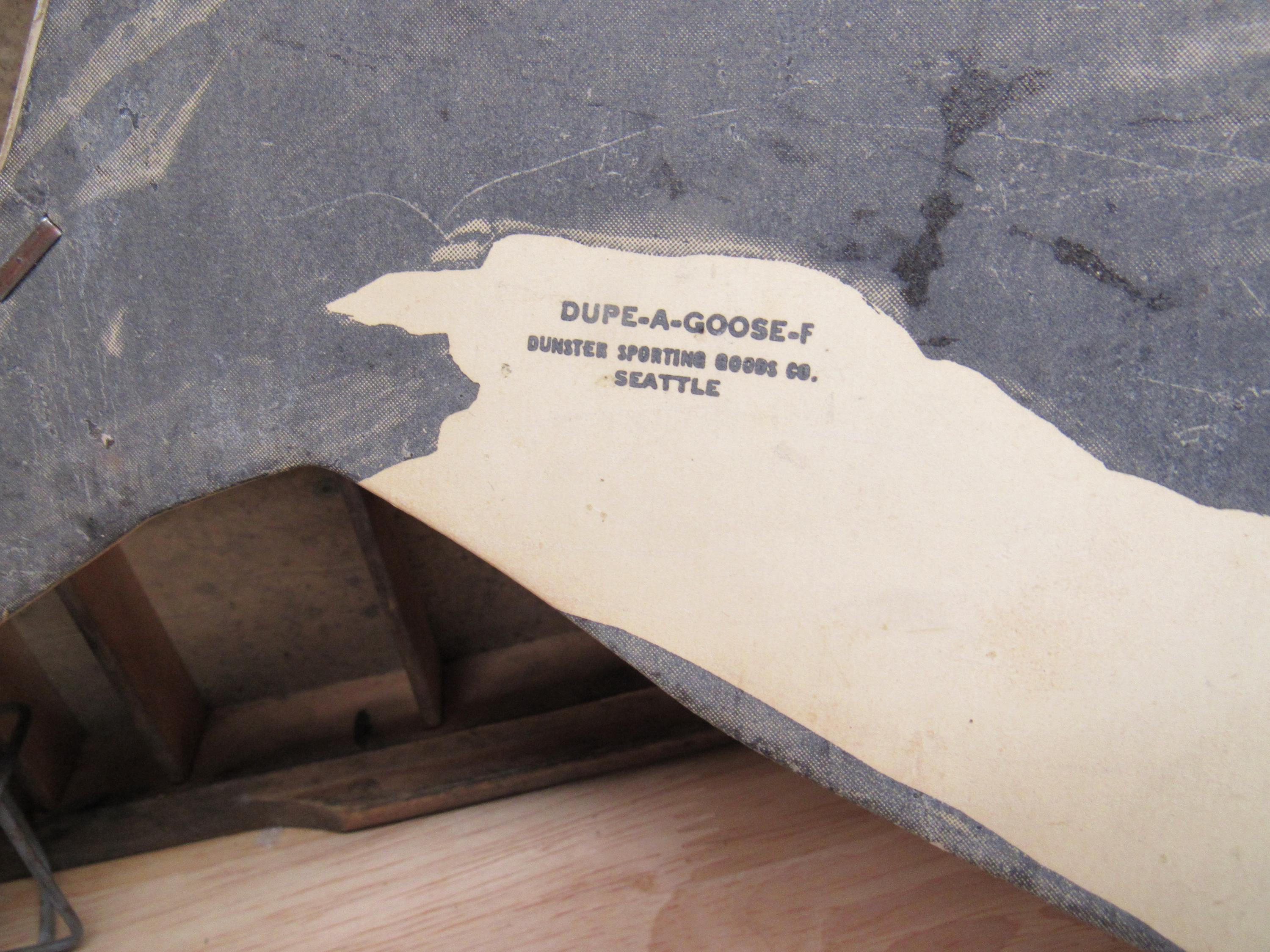Dupe A Goose, Cardboard Folding Goose Decoy, Dupe A Goose F, Dunster ...
