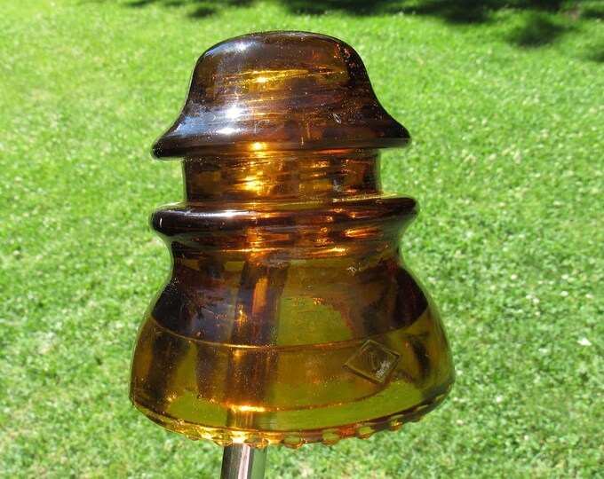 Amber Glass Insulator, Orange Amber Dominion Insulator, Dominion Glass ...