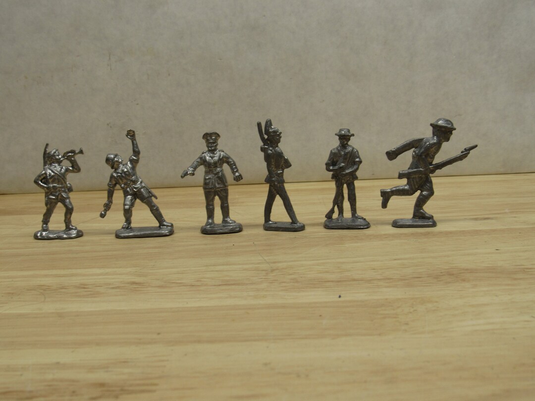 Pewter Toy Soldiers, 6 Antique Metal Soldiers - Etsy