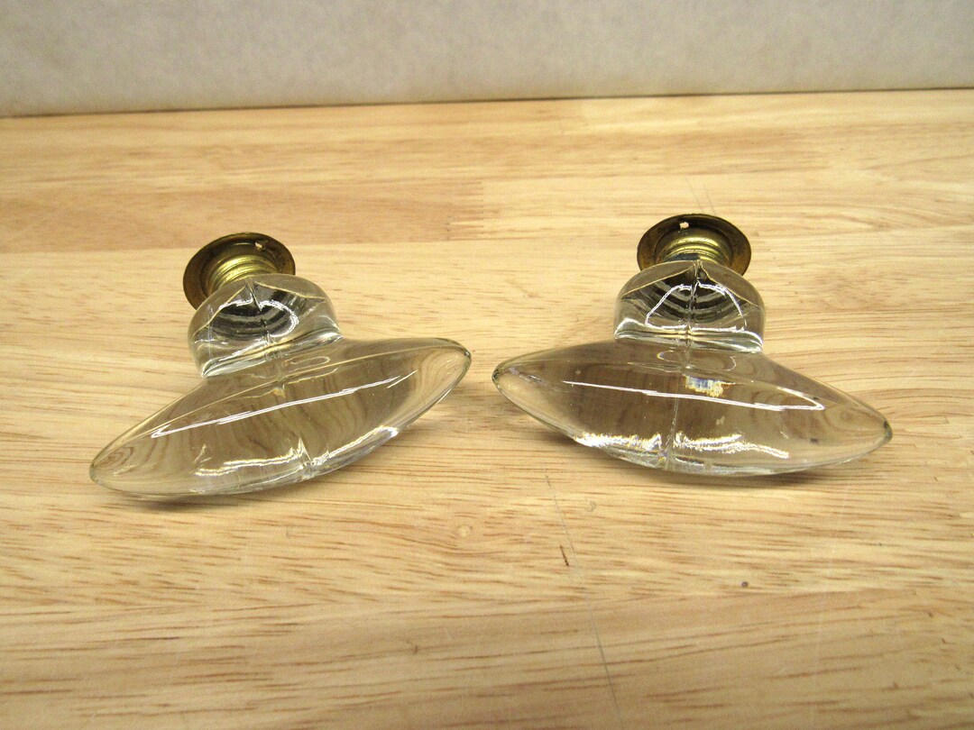 Threaded Glass Knobs, Large Threaded Clear Glass Knobs - Etsy