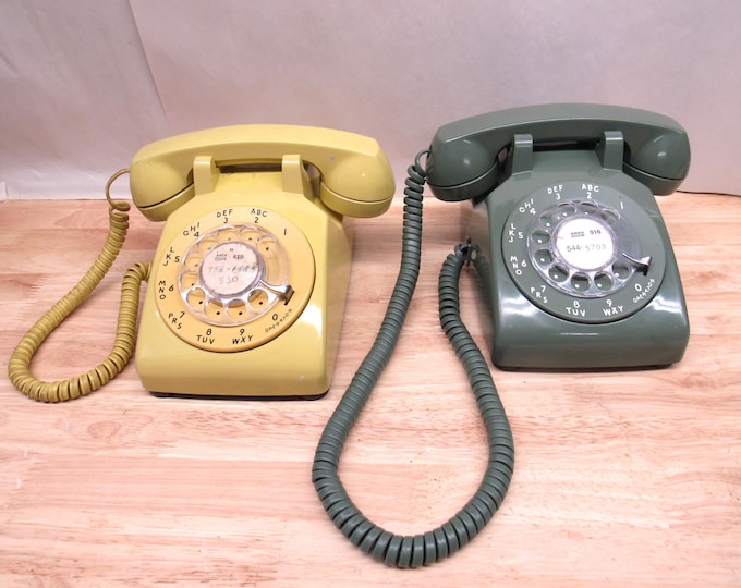Yellow Rotary Telephone, Avocado Green Rotary Phone, Choose Your Color ...
