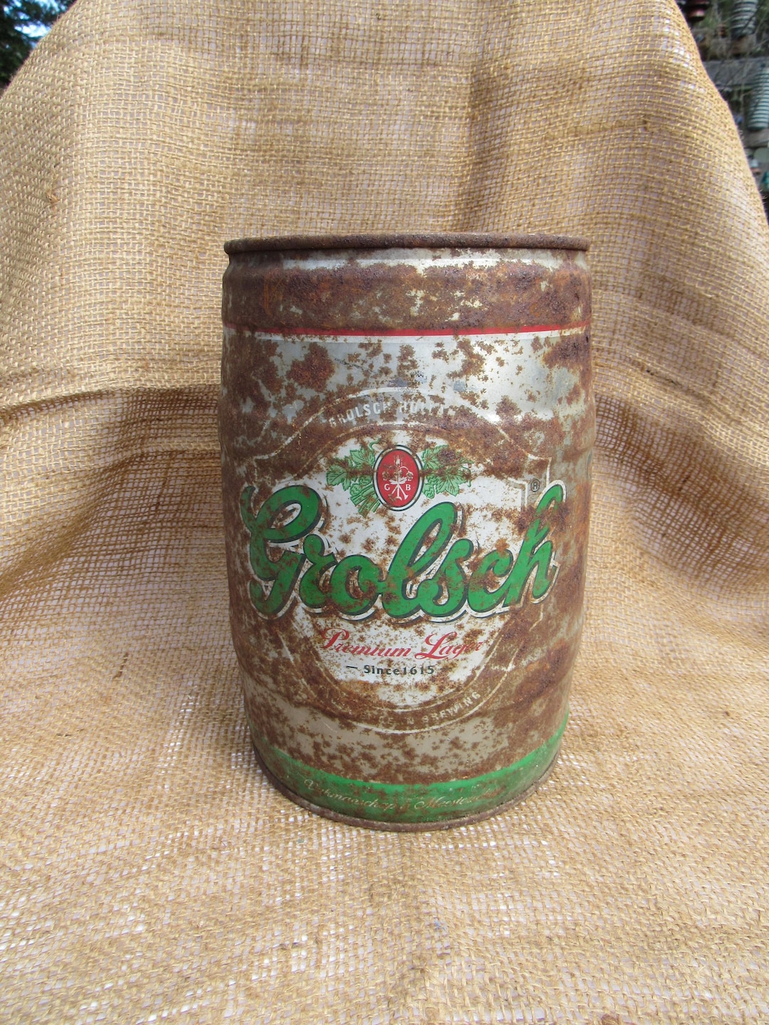 Grolsch Keg Can, Large Rusty and Rustic Grolsch Keg 5 Liter Can ...