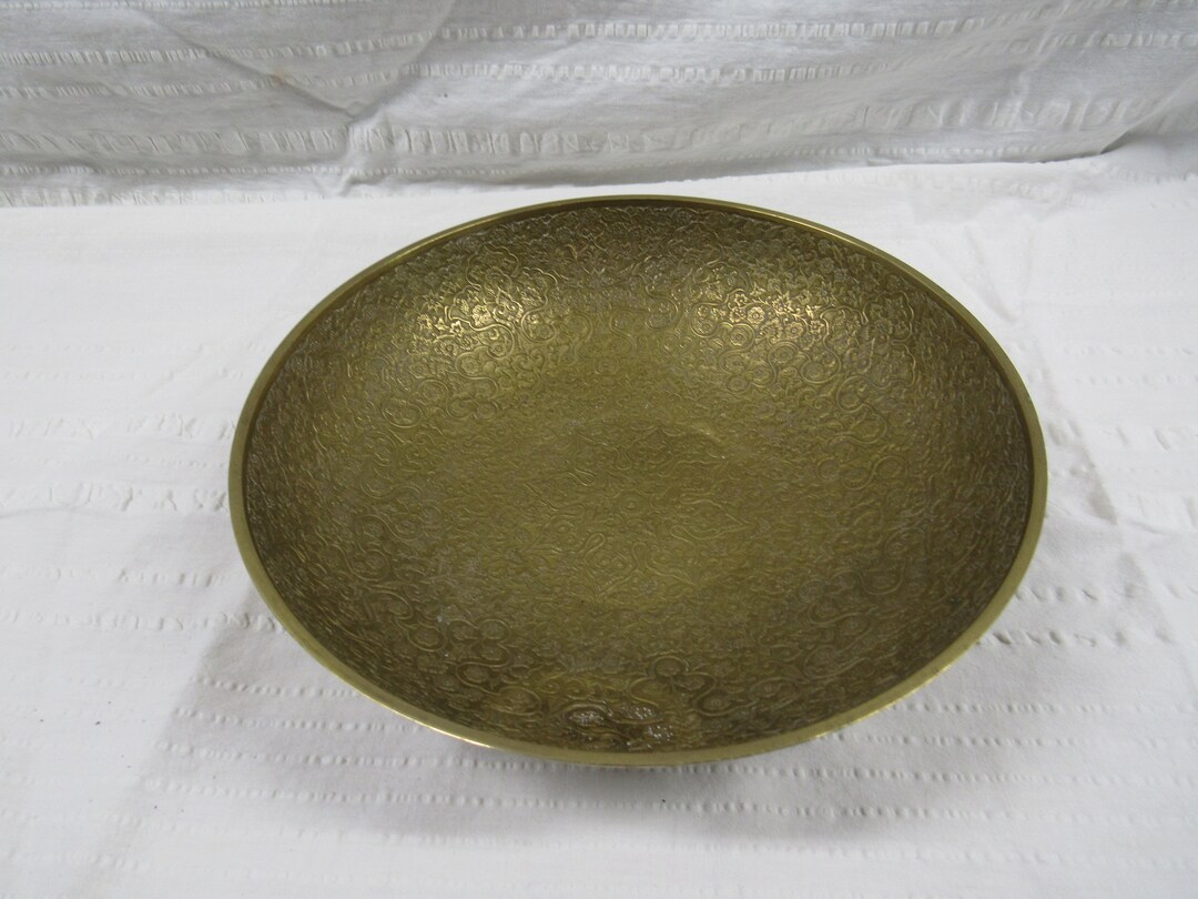 Large Brass Bowl 10 Wide Decorative Brass Bowl - Etsy