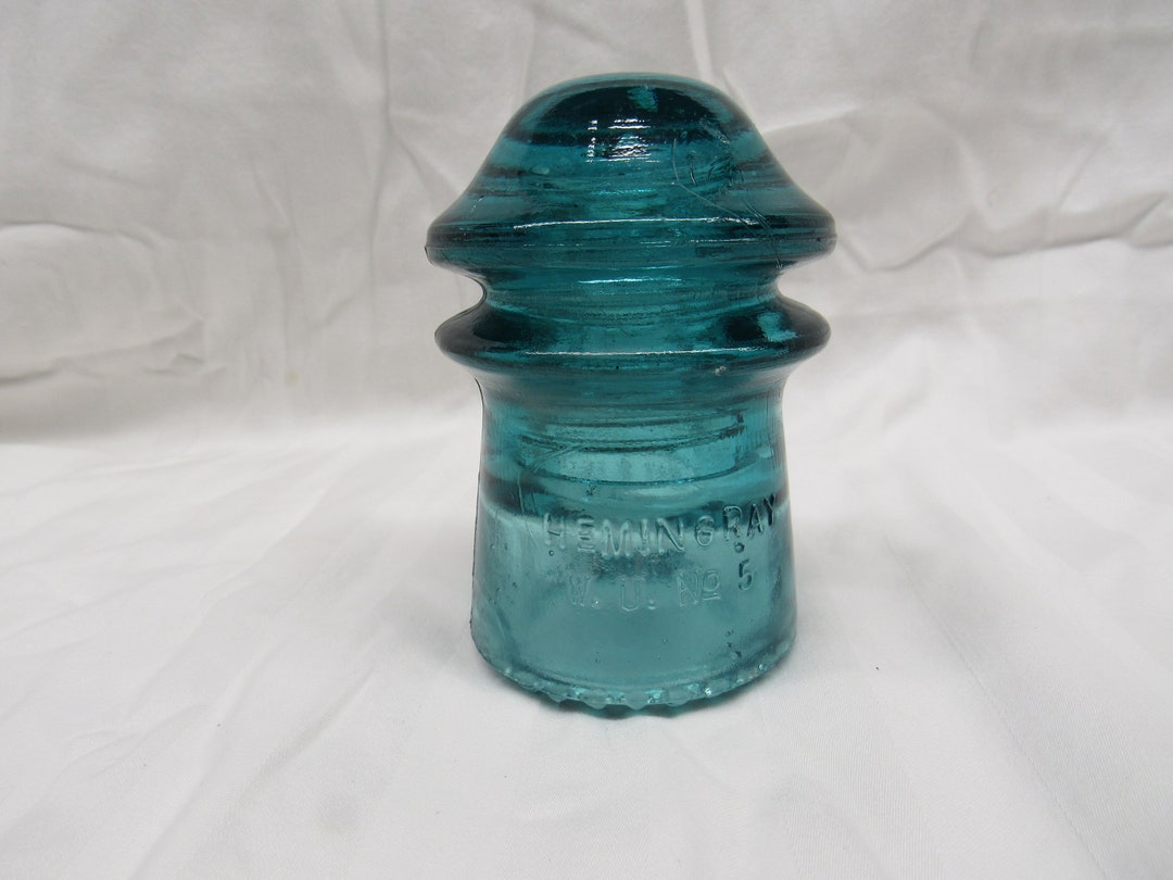 Aqua Glass Insulator, Dark Aqua Hemingray W U Insulator - Etsy
