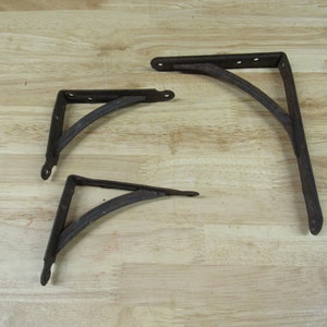 Metal Shelf Brackets, 3 Black Metal Shelf Brackets - Etsy