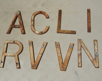 Cast Iron Metal Letter Wall Art Decor Vintage Style You Pick Alphabet ...