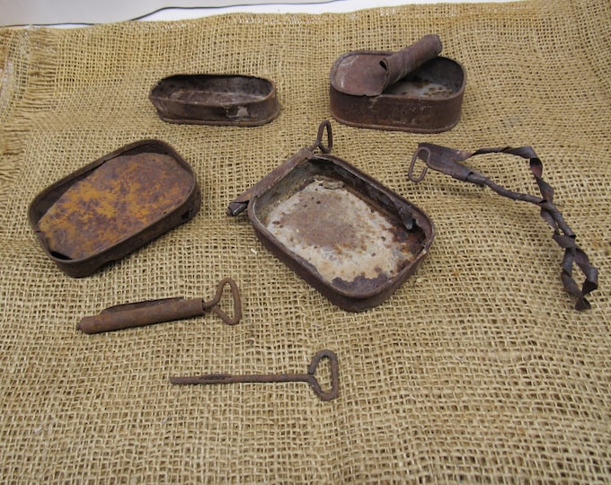 Rusty Sardine Cans, Rusty Oval Can, Rusty Sardine Can With Lid, Rusty ...