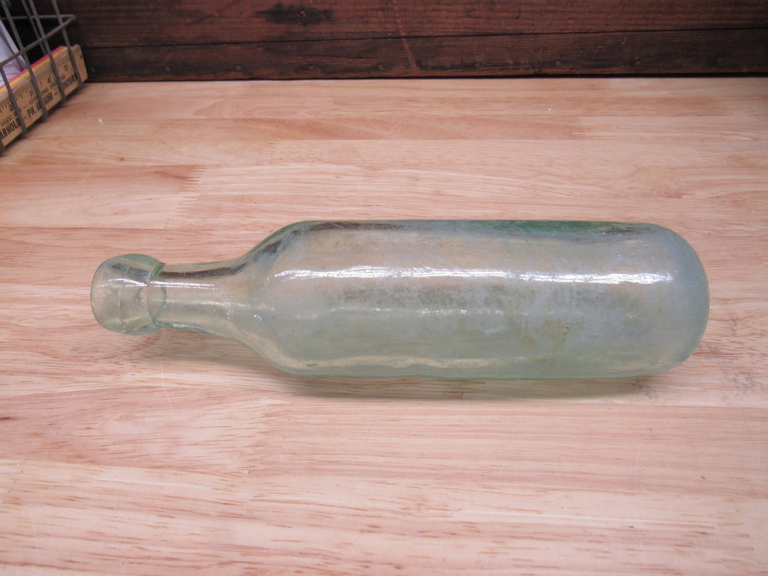 Round Bottom Bottle, Antique Light Aqua Round Bottom Bottle, Round ...