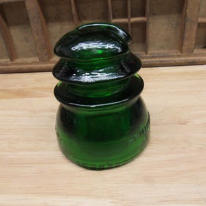 Green Glass Insulator, Beautiful 7-up Green Hemingray Insulator, Bright ...