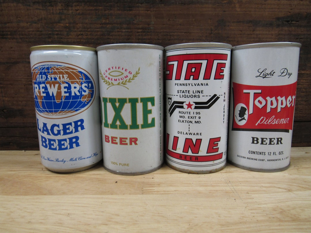 Rusty Beer Cans, 4 Rustic Beer Cans, Old Style Brewers, Dixie, State ...