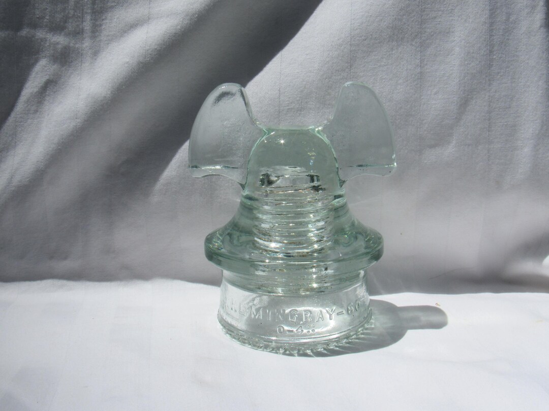 Mickey Mouse Insulator, Hemingray Light Green Wide Saddle Groove Glass ...